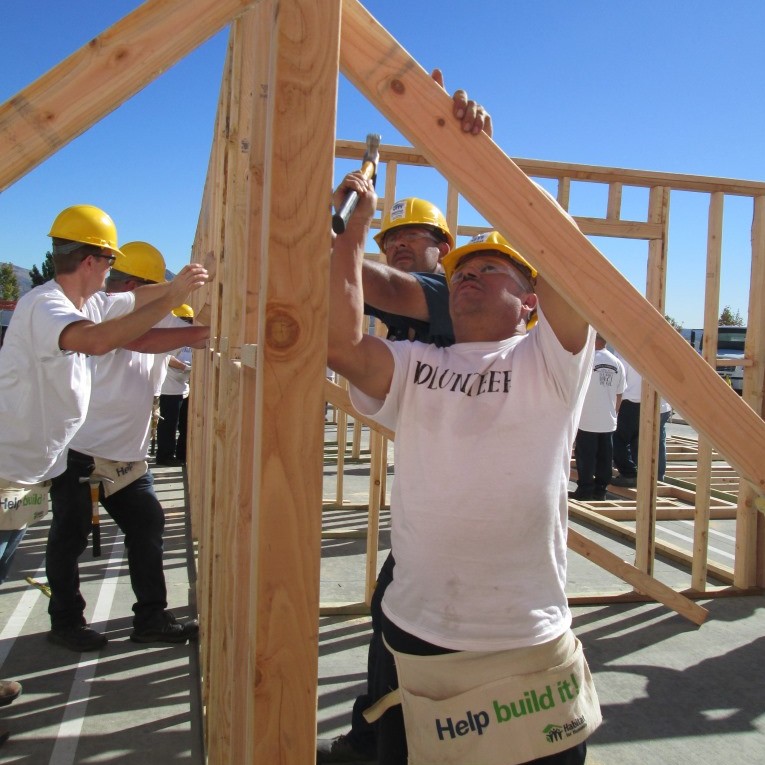 Raising Walls in a Parking Lot - Habitat for Humanity Riverside